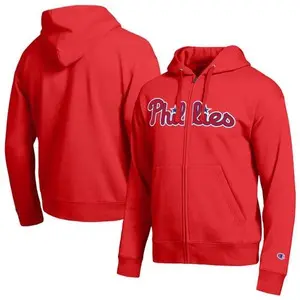 Champion Philadelphia Phillies All-star Wordmark Full-zip Hoodie - Red
