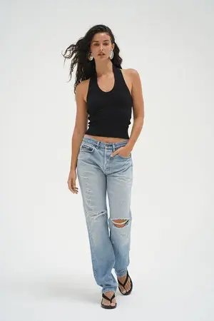 Lna Jules Double Layer Ribbed Halter