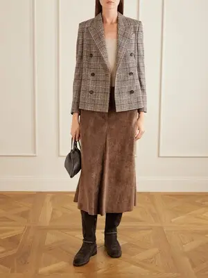 Brunello Cucinelli Embellished Corduroy Midi Skirt - Brown