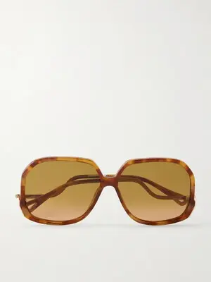 Chloé Square Frame Acetate Sunglasses - Tortoiseshell