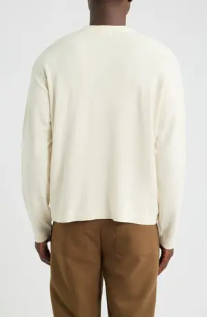 KROST Oversize Crepe Knit Cotton Blend Crewneck Sweater