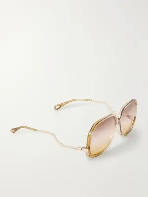 Chloé Oversized Square-frame Acetate Sunglasses - Neutrals