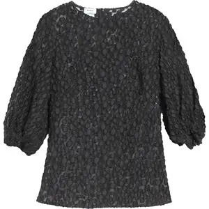 Akris Devoré Dot Organza Top - Black