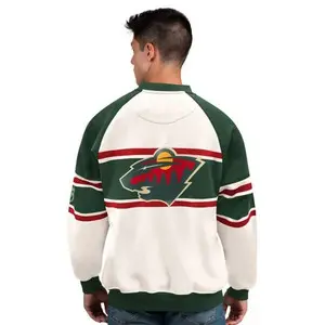 STARTER Minnesota Wild Defense Fleece Crewneck Sweatshirt - White