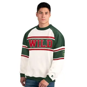 STARTER Minnesota Wild Defense Fleece Crewneck Sweatshirt - White