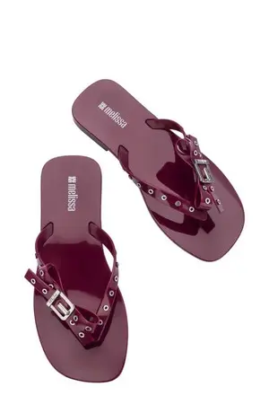Melissa Harmonic Flip Flop With Buckle Detailing - Red