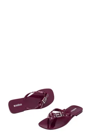 Melissa Harmonic Flip Flop With Buckle Detailing - Red