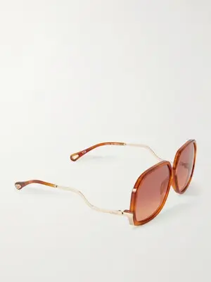 Chloé Square Frame Acetate Sunglasses - Red
