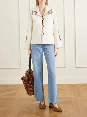 Alix Of Bohemia Western Cactus Embroidered Silk Jacket