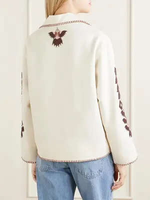 Alix Of Bohemia Western Cactus Embroidered Silk Jacket