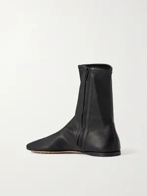 Bottega Veneta Cherry Leather Ankle Boots