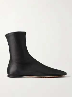 Bottega Veneta Cherry Leather Ankle Boots