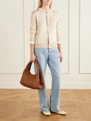 Bottega Veneta Campana Large Intrecciato Leather Shoulder Bag - Brown