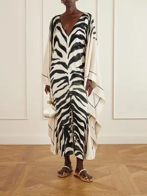 ANDRES OTALORA Zawadi Del Sol Printed Satin Maxi Dress