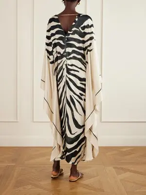ANDRES OTALORA Zawadi Del Sol Printed Satin Maxi Dress