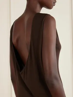 Alaïa Asymmetric Jersey-crepe Midi Dress