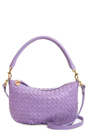 Clare V. Petit Moyen Woven Leather Messenger Bag - Jacaranda