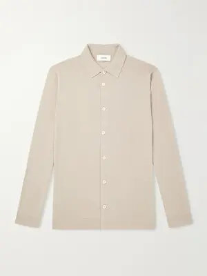 LARDINI Virgin Wool Polo Shirt - Neutrals