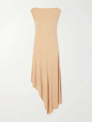 Alaïa Asymmetrical Midi Dress - Neutrals