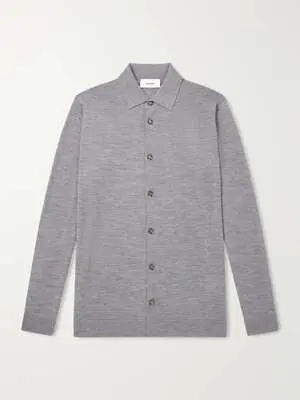 LARDINI Virgin Wool Polo Shirt - Gray
