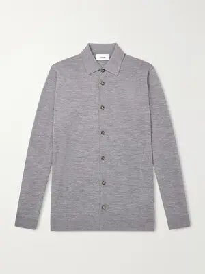 LARDINI Virgin Wool Polo Shirt - Gray