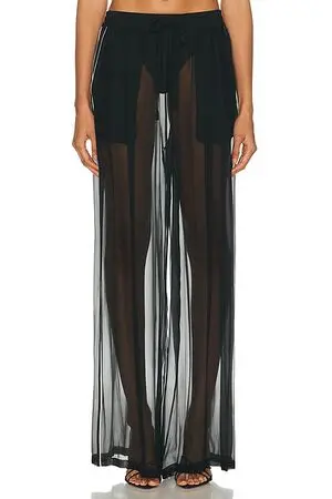 Dolce & Gabbana Sheer Wide Leg Pant - Black