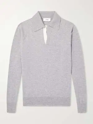 LARDINI Wool And Cashmere-blend Polo Shirt