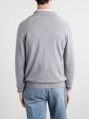 LARDINI Wool And Cashmere-blend Polo Shirt