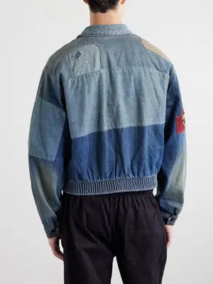 Kapital Distressed Patchwork Denim Jacket