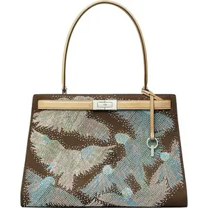 Tory Burch Beaded Classic Lee Satchel - Brown Multi