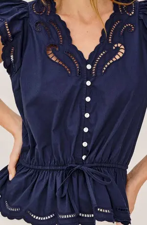 Rails Sandi Petal Sleeve Peplum Top
