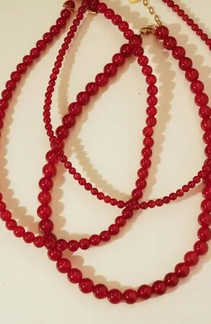 KOZAKH Carnelian Beaded Necklace With Gold Plate