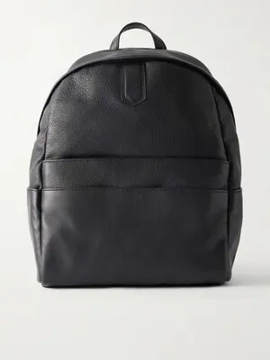 Canali Full-grain Leather Backpack - Black