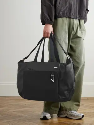DB JOURNEY Entour Full-grain Leather And Suede Weekend Bag