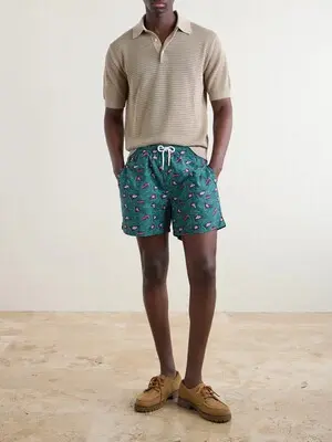 DRAKE'S Mesh-knit Cotton Polo Shirt