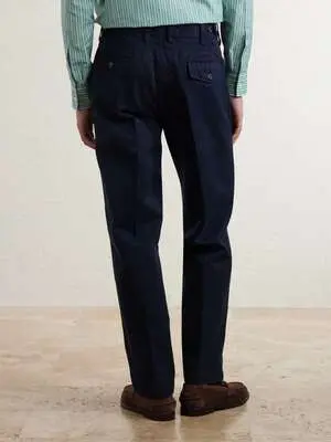 DRAKE'S Straight-leg Cotton Trousers