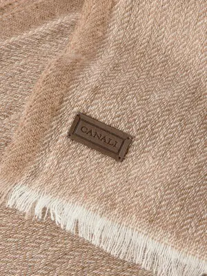 Canali Herringbone Wool And Cashmere-blend Scarf