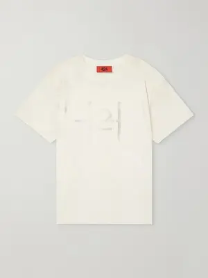 424 Logo-print Cotton-jersey T-shirt - Neutrals