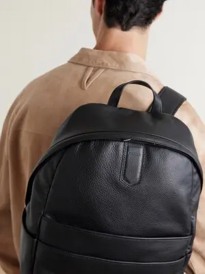 Canali Full-grain Leather Backpack