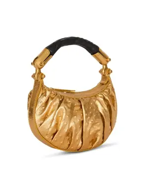 Balmain Ebene Mini Bag In Lame Leather