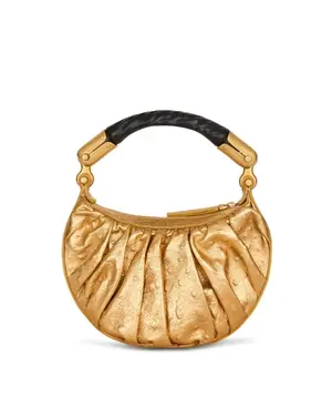 Balmain Ebene Mini Bag In Lame Leather