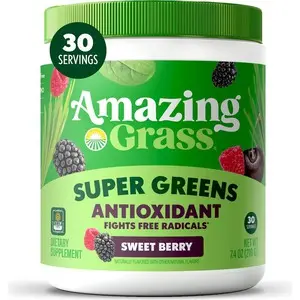 AMAZING GRASS Greens Blend Powder With Organic Spirulina, Beet Root, Elderberry, Bilberry - None
