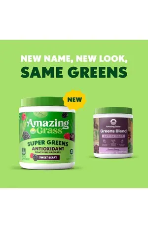 AMAZING GRASS Greens Blend Powder With Organic Spirulina, Beet Root, Elderberry, Bilberry