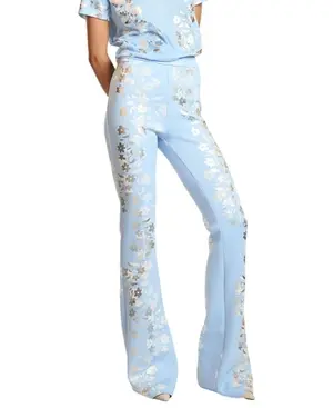 Cynthia Rowley Metallic Bonded Pants