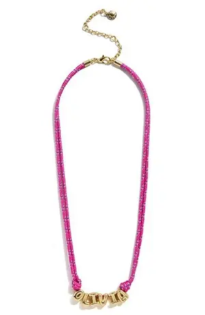 Baublebar Custom Bubble Letter Paracord Necklace - Pink