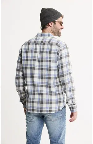 JACHS Rye Soft Touch Flannel Workshirt - Blue