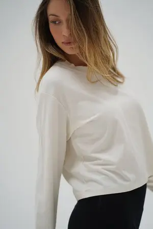 Lna Ava Spandex Jersey Long Sleeve Crewneck