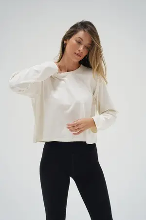 Lna Ava Spandex Jersey Long Sleeve Crewneck