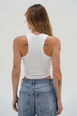 Lna Detra Ribbed Tank - White