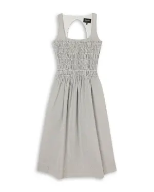 Whistles Seersucker Ruched Bodice Dress